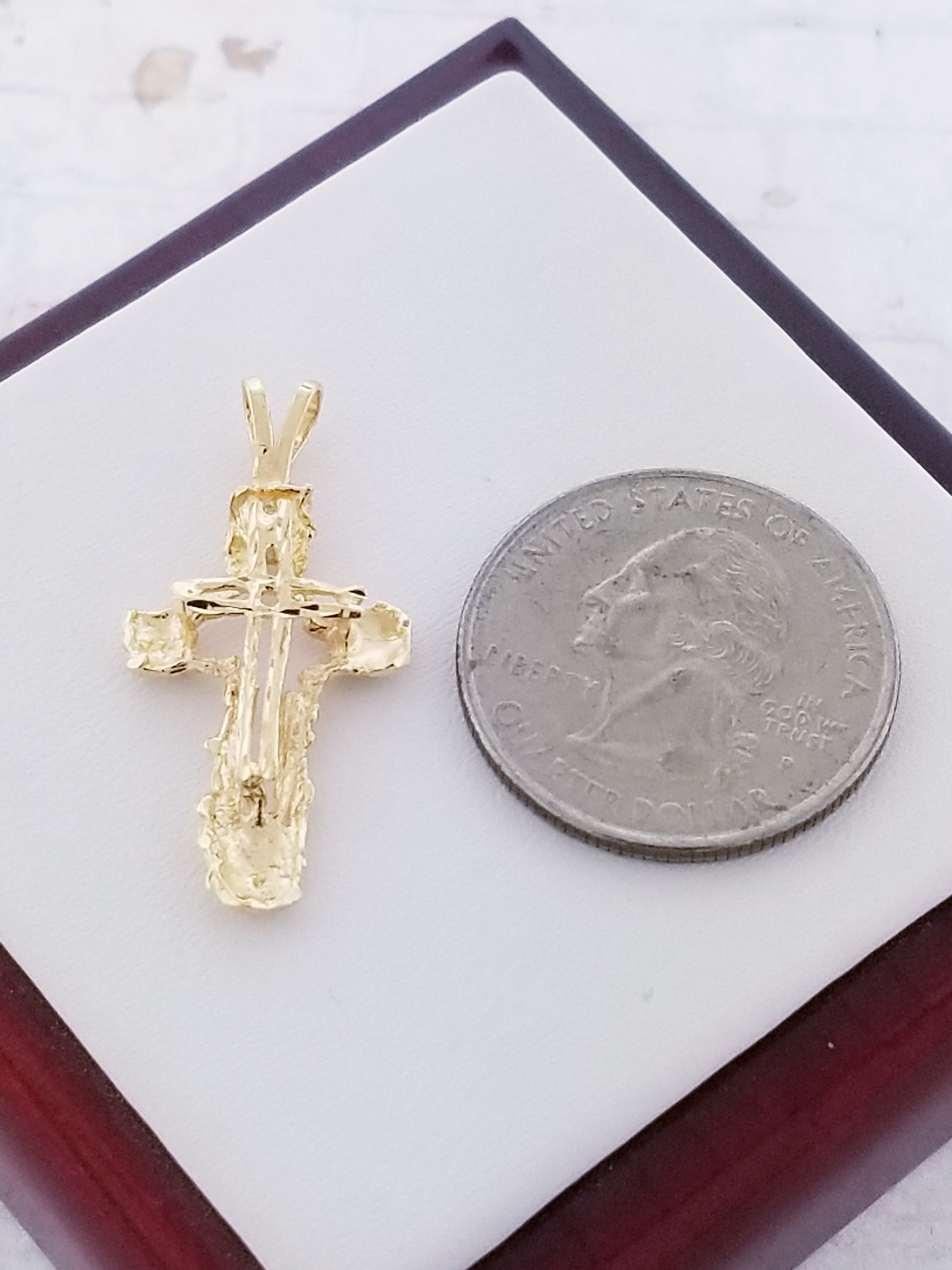 14k Yellow Gold Cross Pendant - Etsy