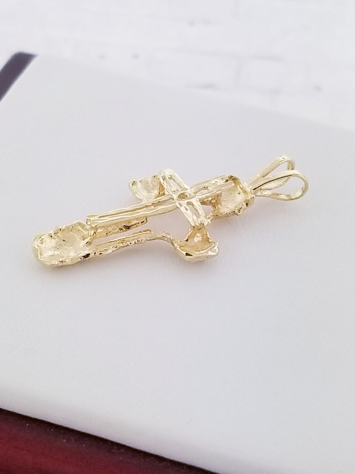 14k Yellow Gold Cross Pendant - Etsy