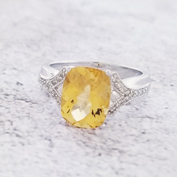 Citrine White Gold - Etsy