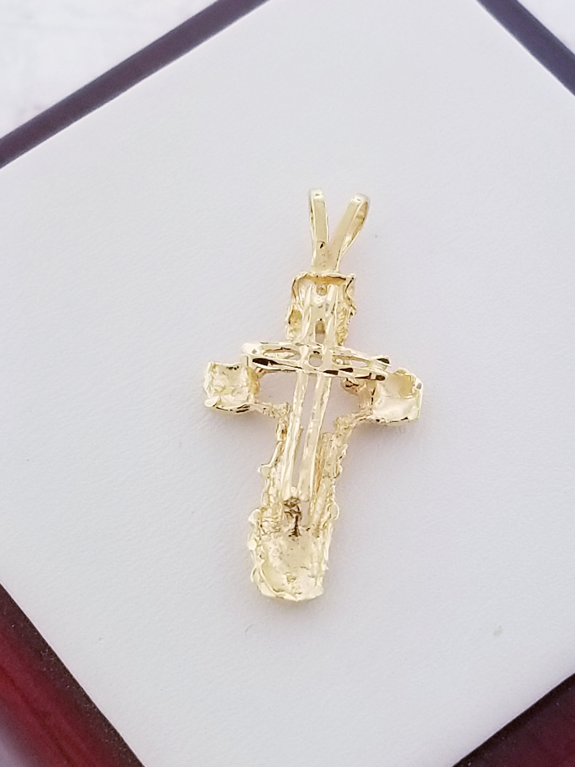 14k Yellow Gold Cross Pendant - Etsy