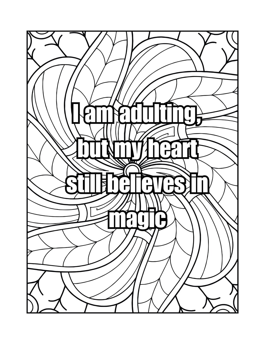 Coloring Book Pages Adulting Themed Funny Mantras Mandala Patterns L ...