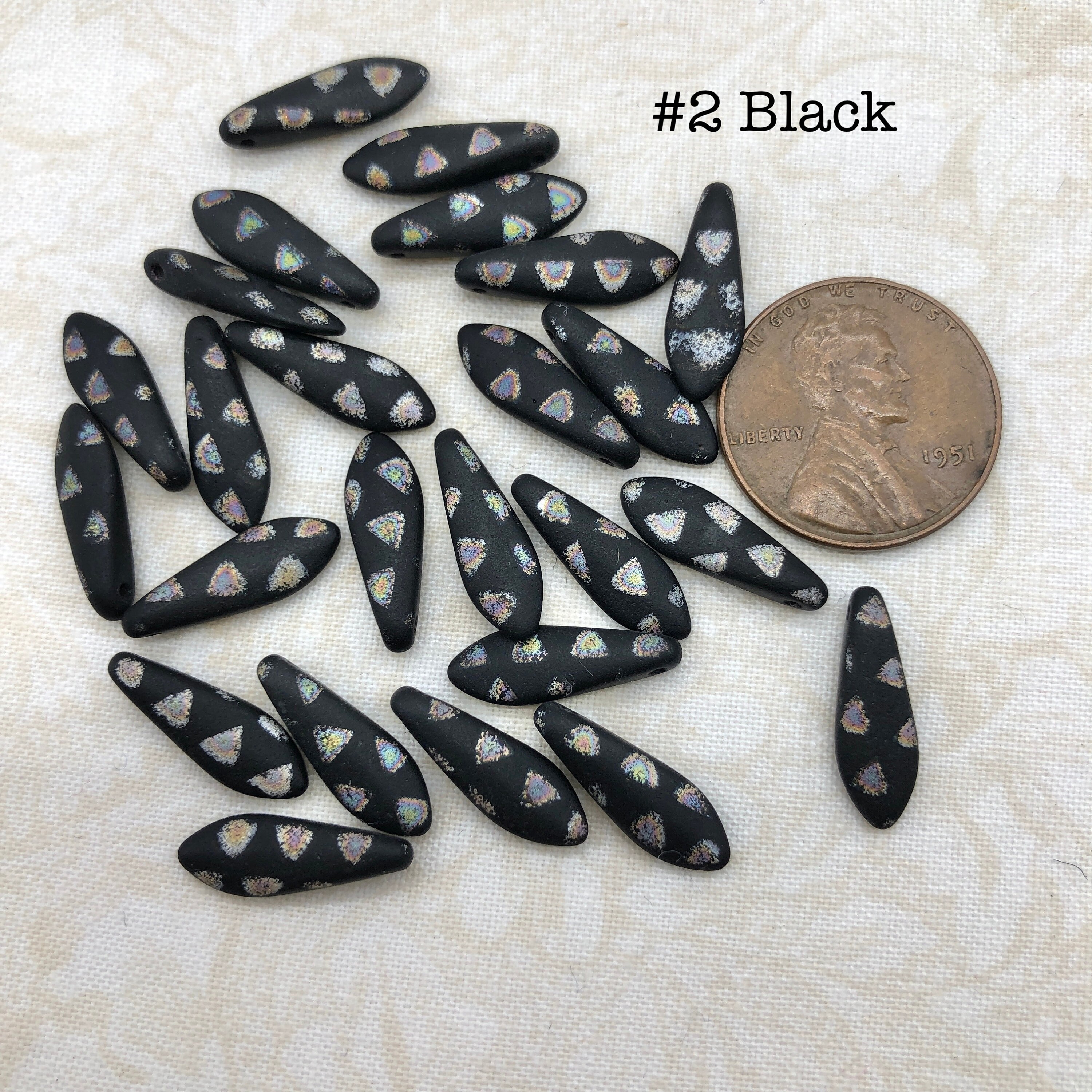 Vintage Matte Glass Dagger Beads, 25 Bead Strands, 16x5mm, Fringe Beads ...