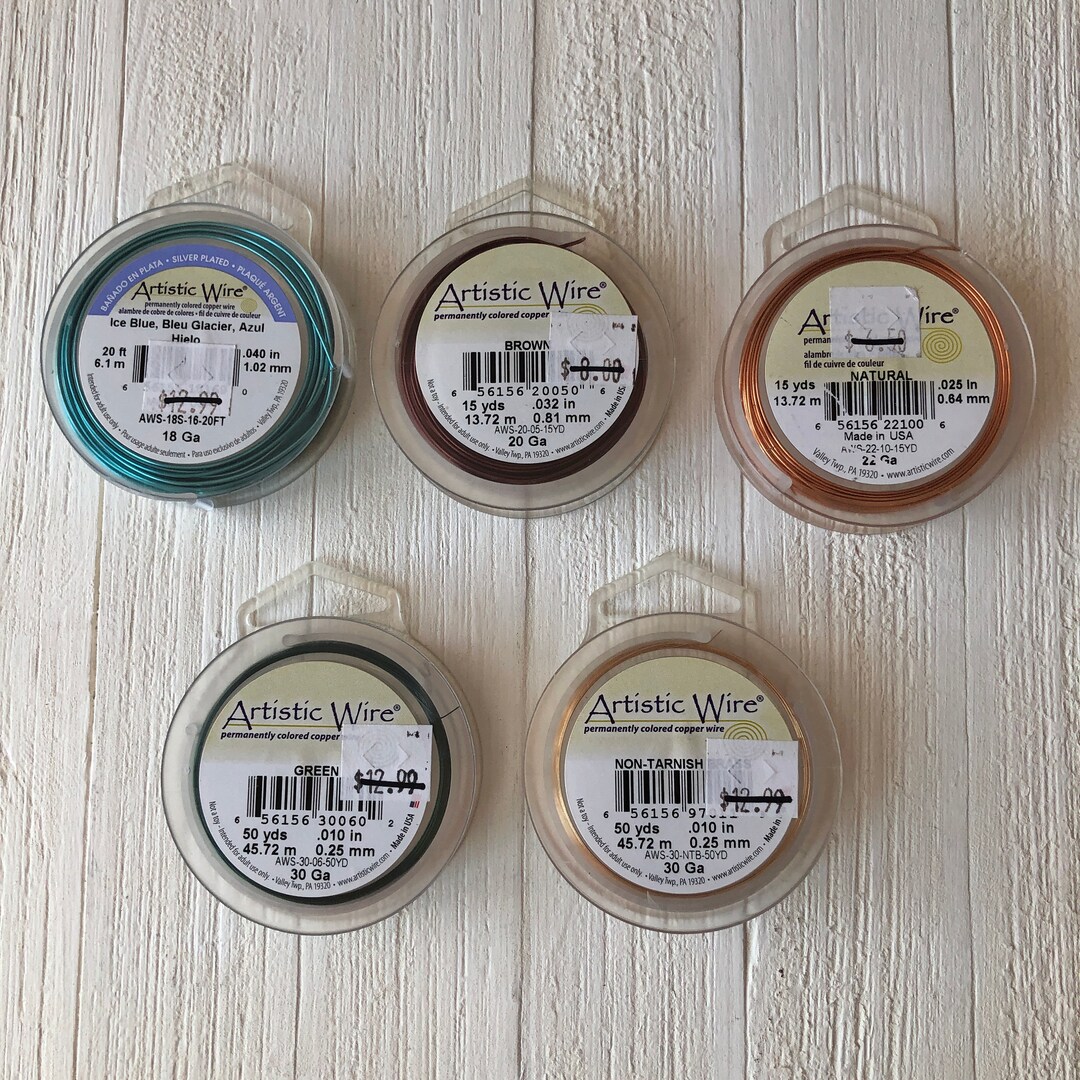 Artistic Wire, 18g, 20g, 22g, 30g Colored Craft Wire, Permanent Colored ...