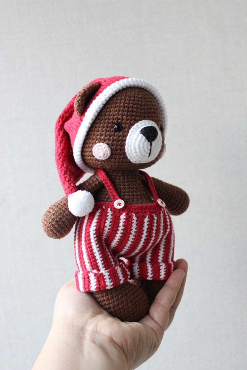 Christmas Crochet Pattern Amigurumi Bear With Stripes - Etsy
