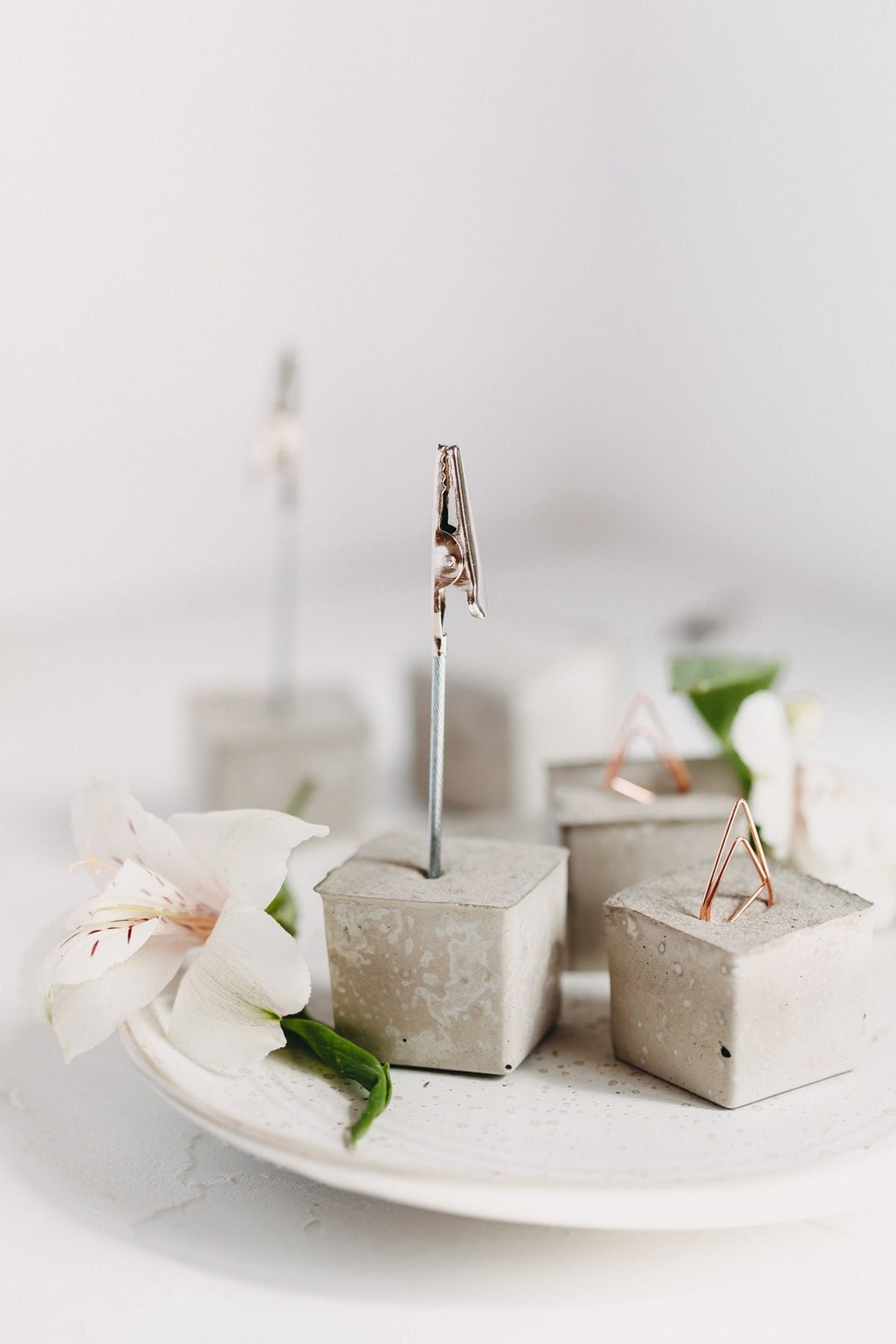 Square Photo Holder Concrete Photo Standee Card Holder for Name Tags ...