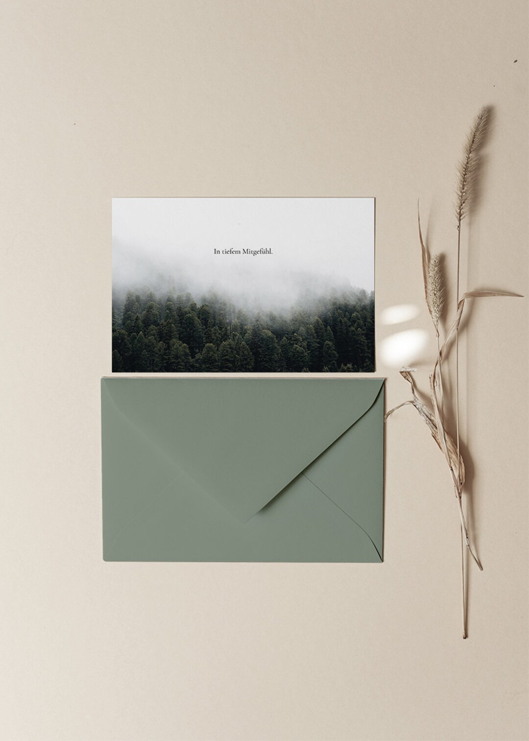 Postcard Sympathy Card Farewell Trees in the Fog With Deep Sympathy ...