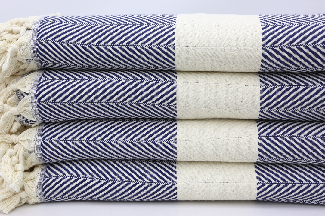 Navy Blue Beach Blanket Party Favor Blanketembroidered - Etsy
