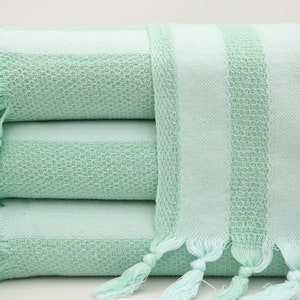 Mint green hand towels store