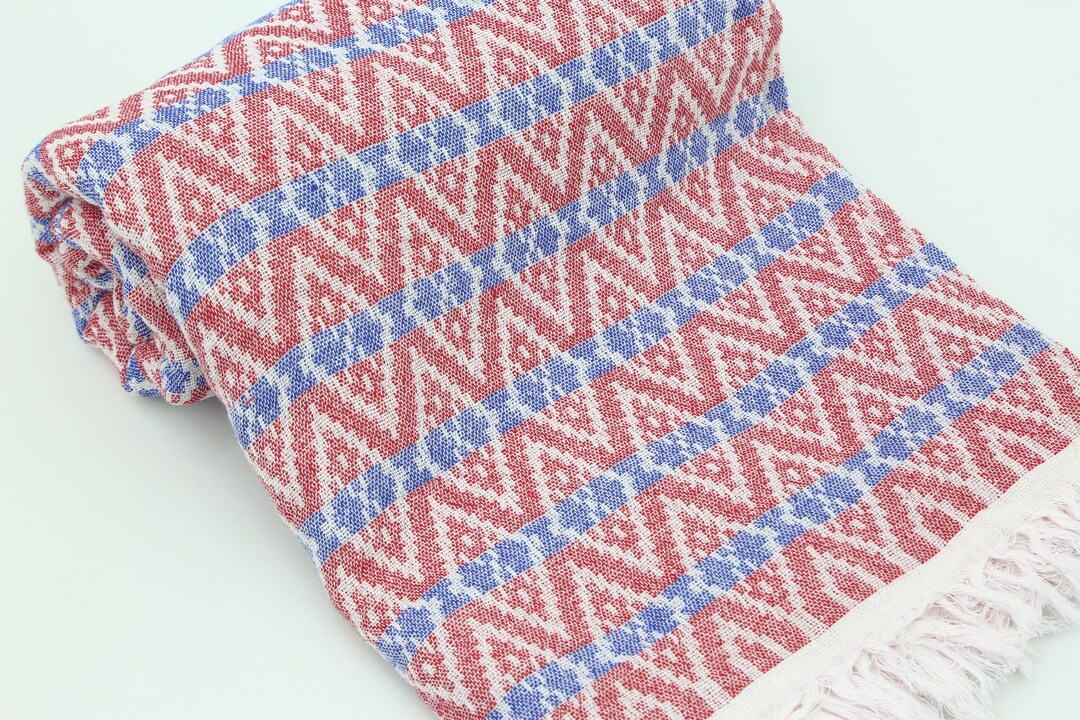 Turkish Blanket,red Bed Cover,throw Bedspread,sax Blue Bed Cover,cozy ...