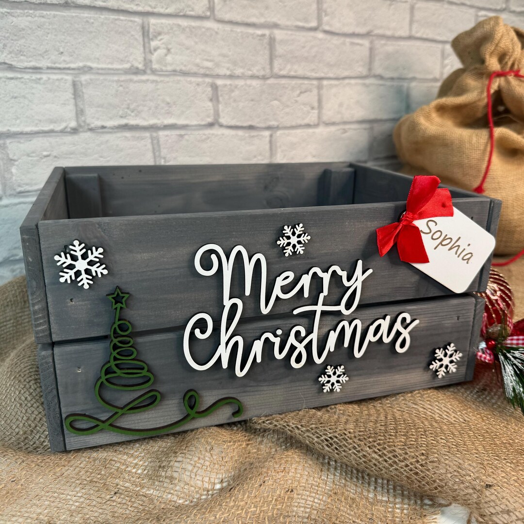 Personalised Christmas Box, Christmas Hamper Crate, Christmas Box ...