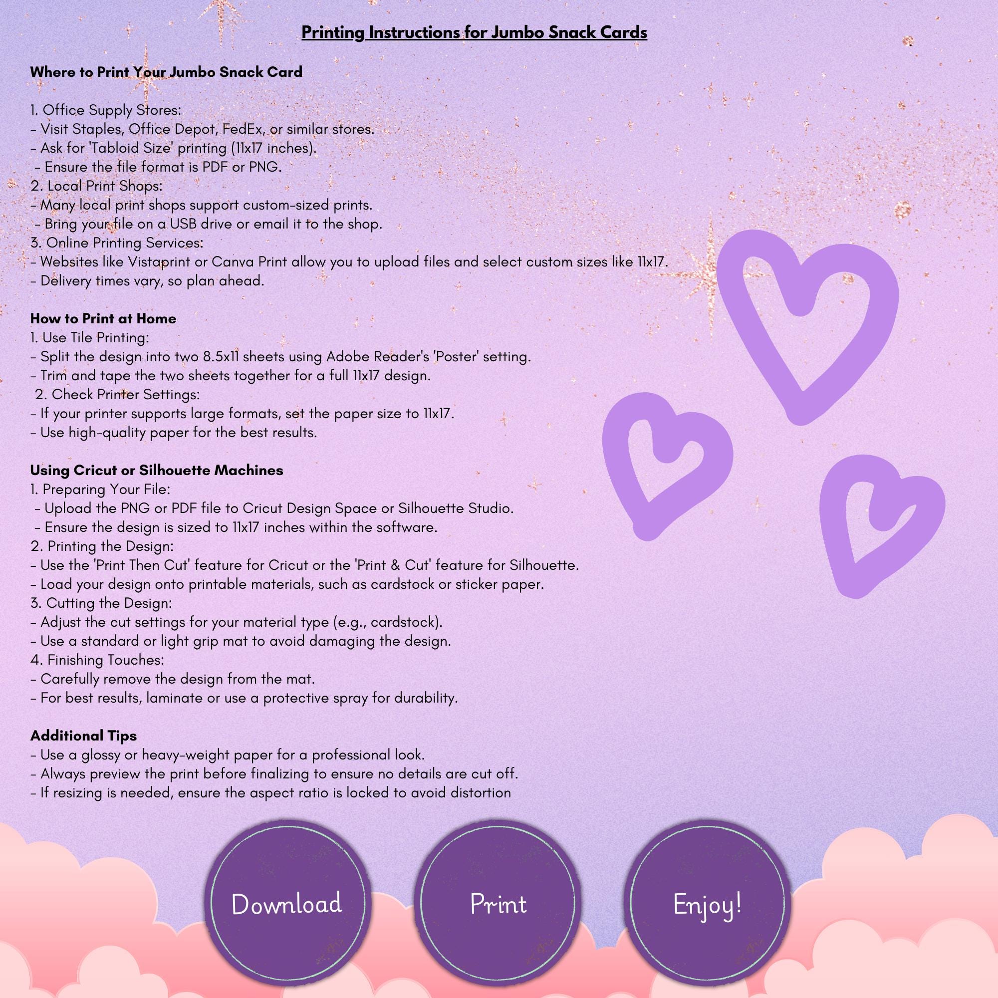 Jumbo Birthday Snack Card Template - Confetti and Cake Design - 11x17in ...