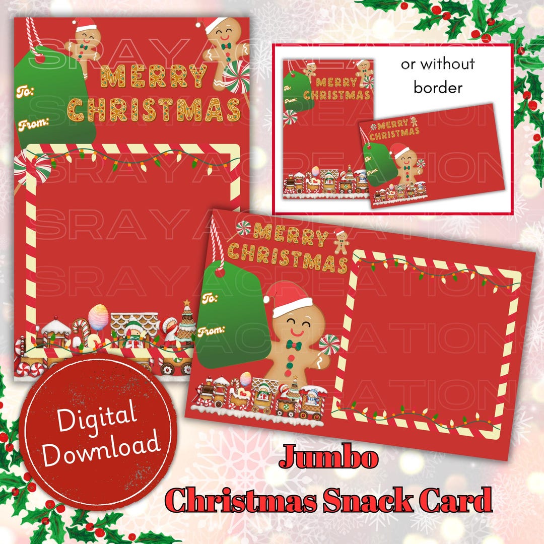 Jumbo Gingerbread Train Christmas Card Snack Template - 11x17in ...