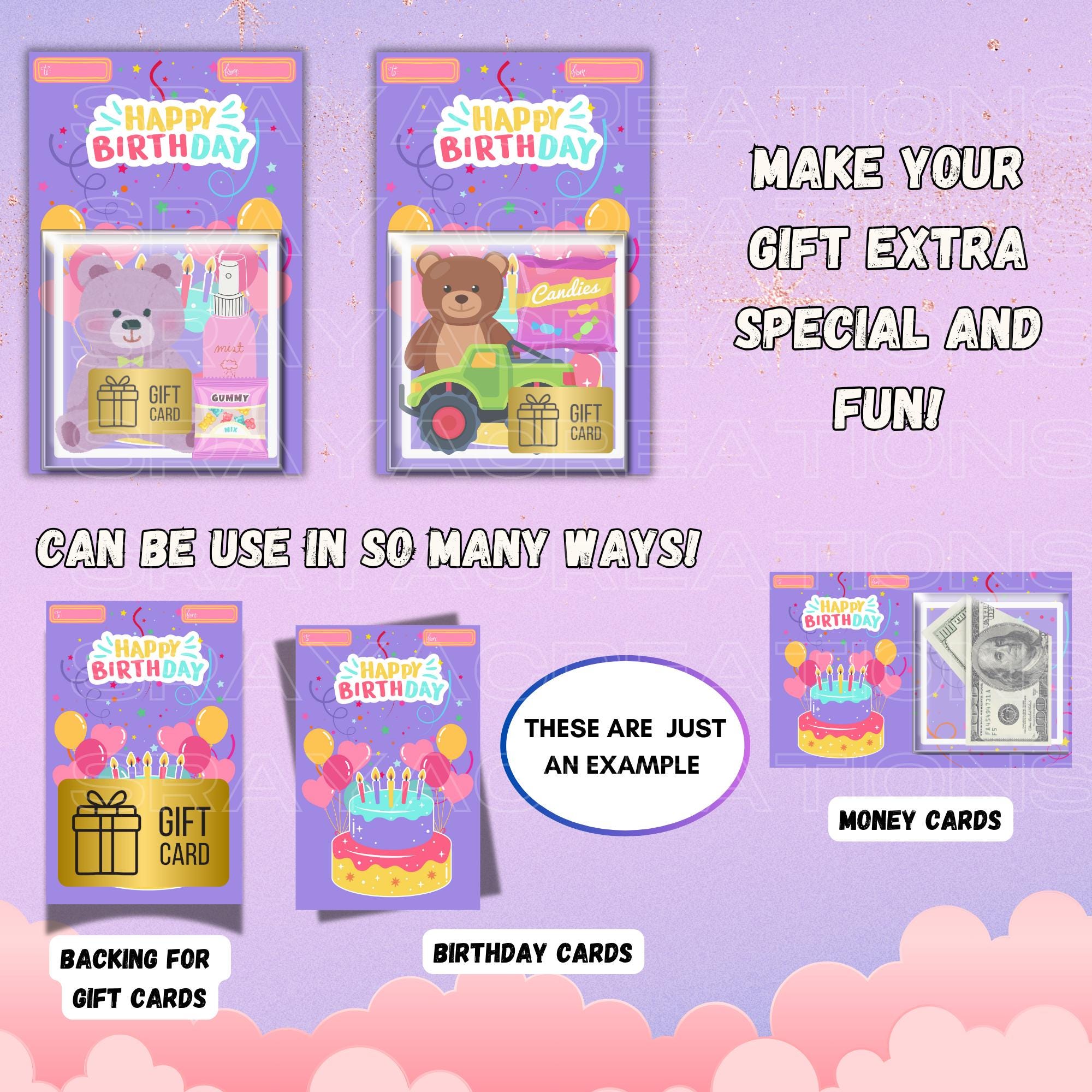 Jumbo Birthday Snack Card Template - Birthday Cake Balloons Design ...