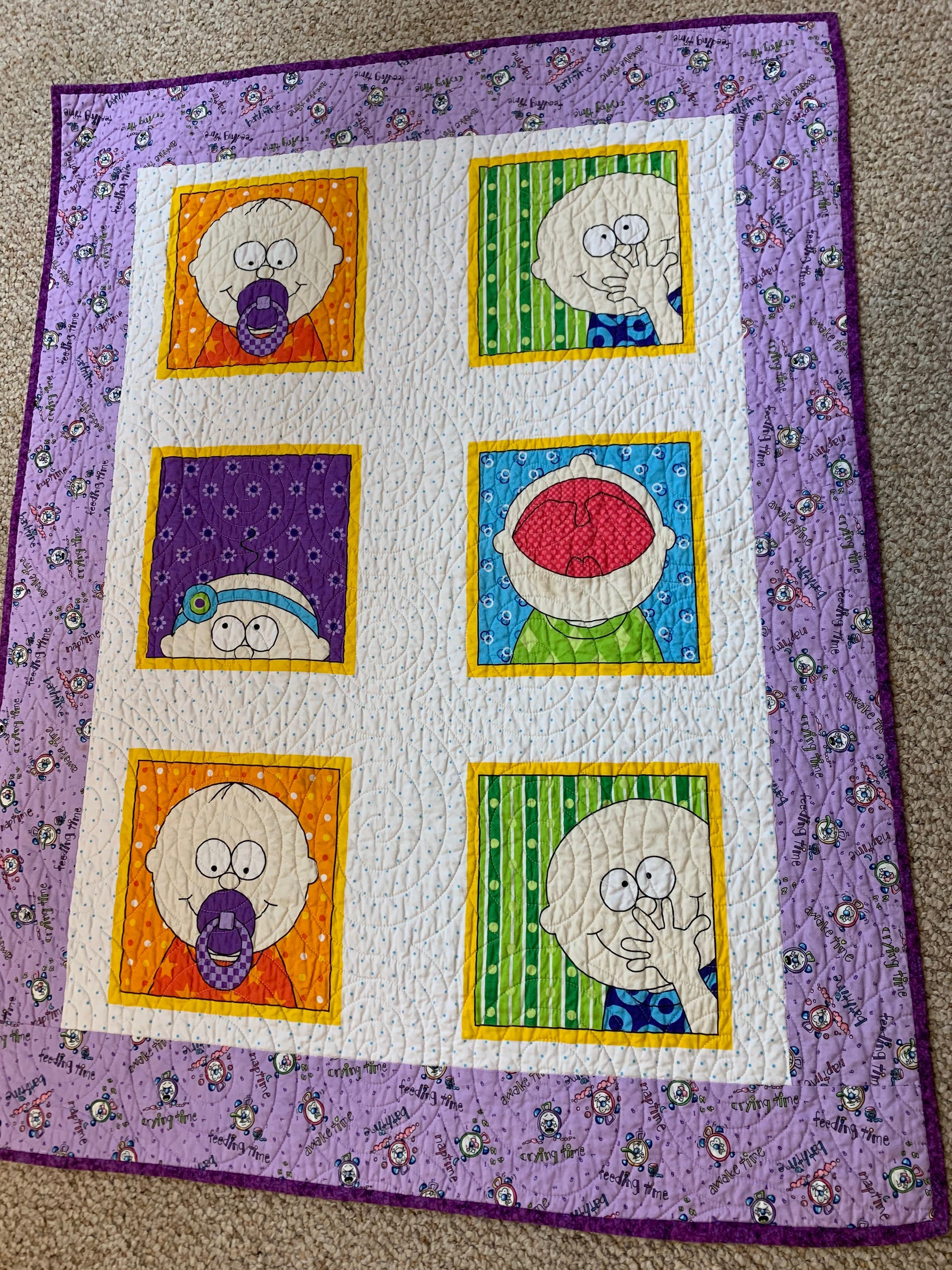 Purple Peek a Boo Baby Quilt - Etsy