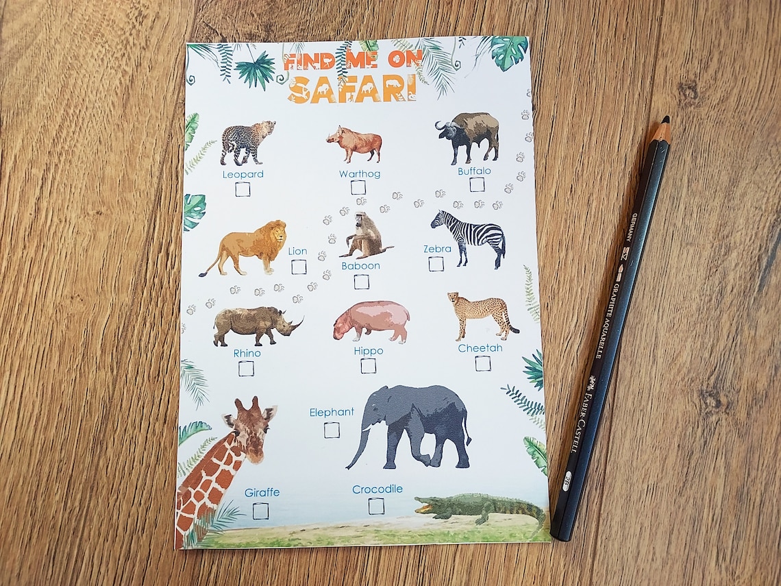 Printable Safari Wildlife Checklist | Zoo Scavenger Hunt for Kids ...