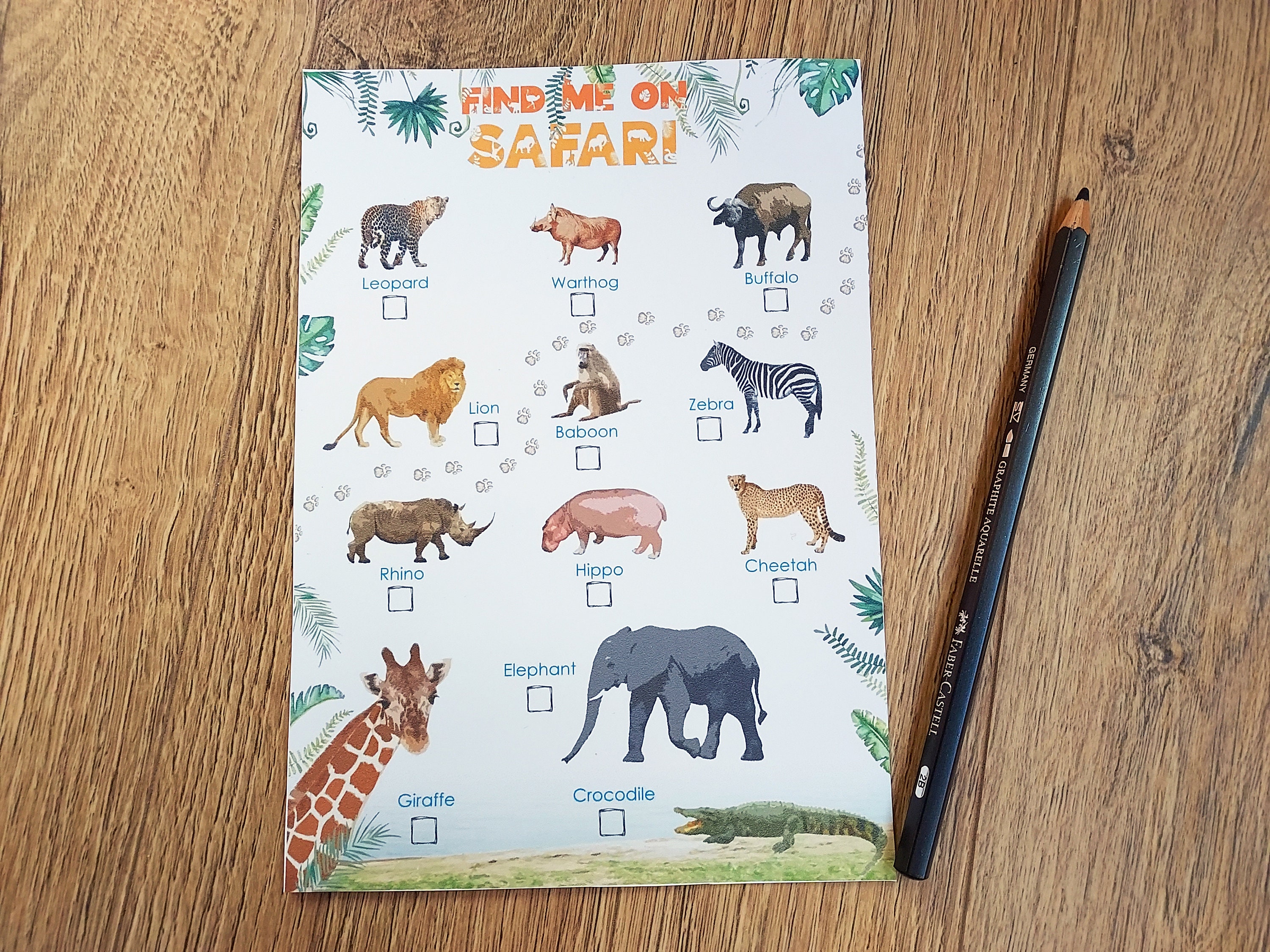 Printable Safari Wildlife Checklist | Zoo Scavenger Hunt for Kids ...