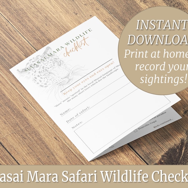 African Wildlife Hunt Checklist - Etsy