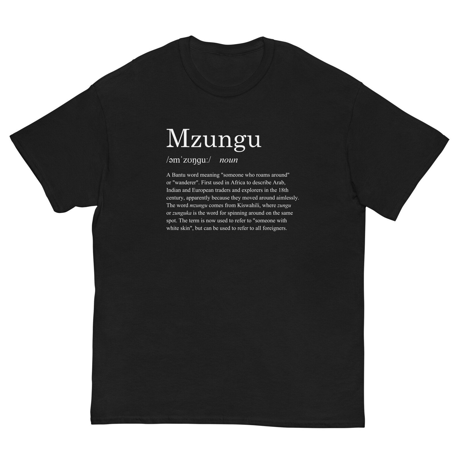 Mzungu Definition T-shirt | Swahili Africa Travel Gift - Etsy