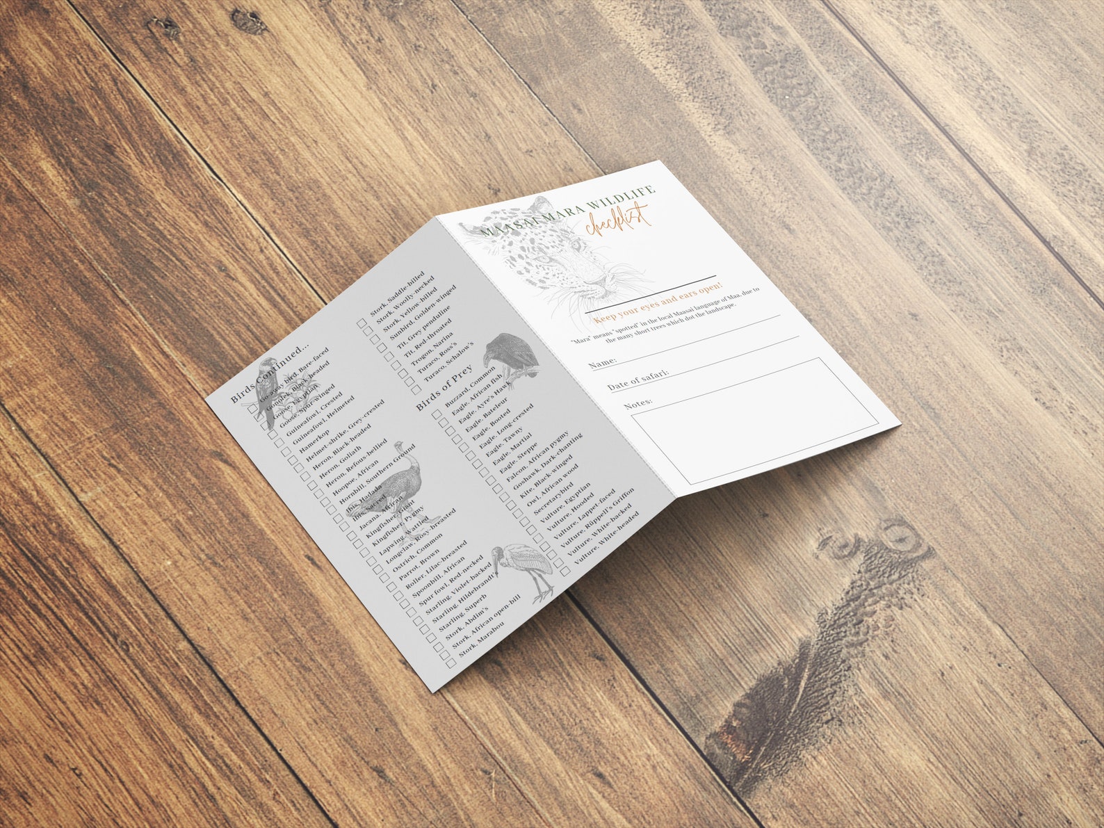 Printable Masai Mara Wildlife Safari Checklist - Animals, Birds ...