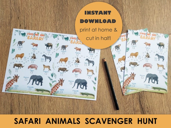 Printable Safari Wildlife Checklist Zoo Scavenger Hunt for - Etsy Australia