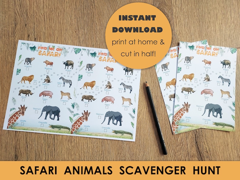 Printable Safari Wildlife Checklist | Zoo Scavenger Hunt for Kids ...