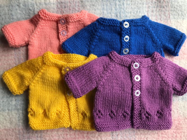 Hand Knitted Small Preemie Baby Cardigan - Approx 30cm Chest. - Etsy UK