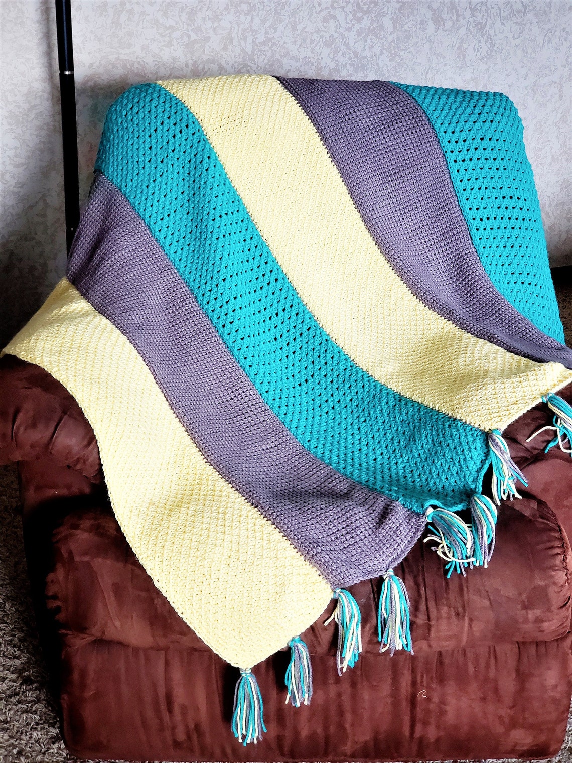 Tunisian Crochet Blanket PATTERN // Easy Crochet Blanket //PDF - Etsy