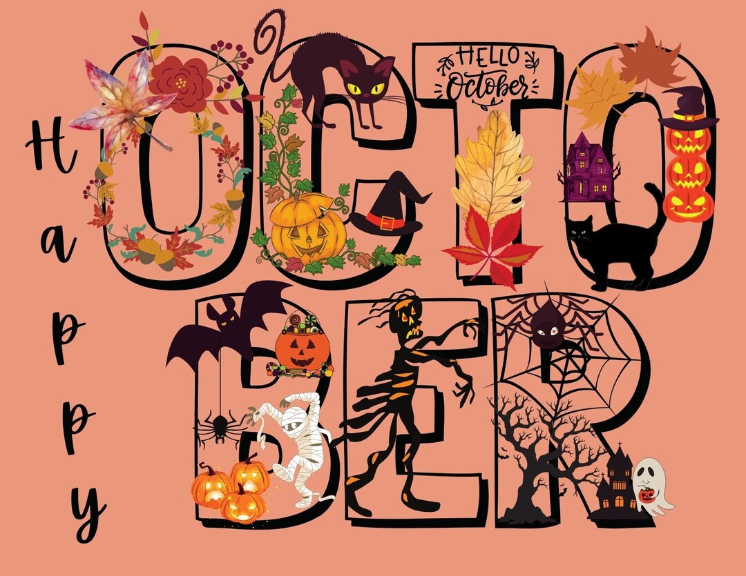 Happy October Postcard, Fall Themed Postcard, Postcrossing Ideas ...