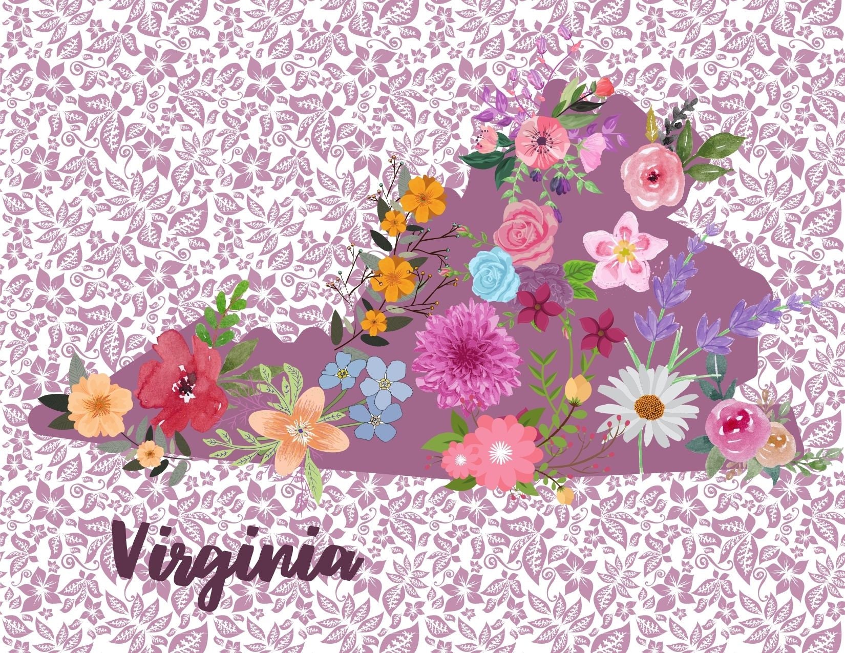 Pretty Virginia Postcard Virginia State Postcard Virginia - Etsy New ...