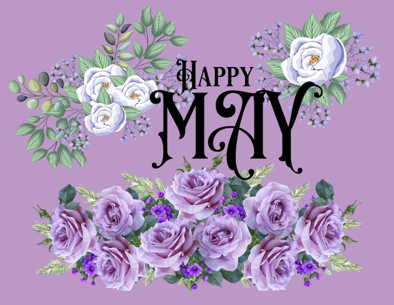 Happy May Postcard, Flower and Spring Themed Card, Collectible Months ...