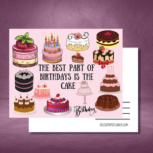 Happy Birthday Postcard Birthday Cake Card Best Birthday - Etsy