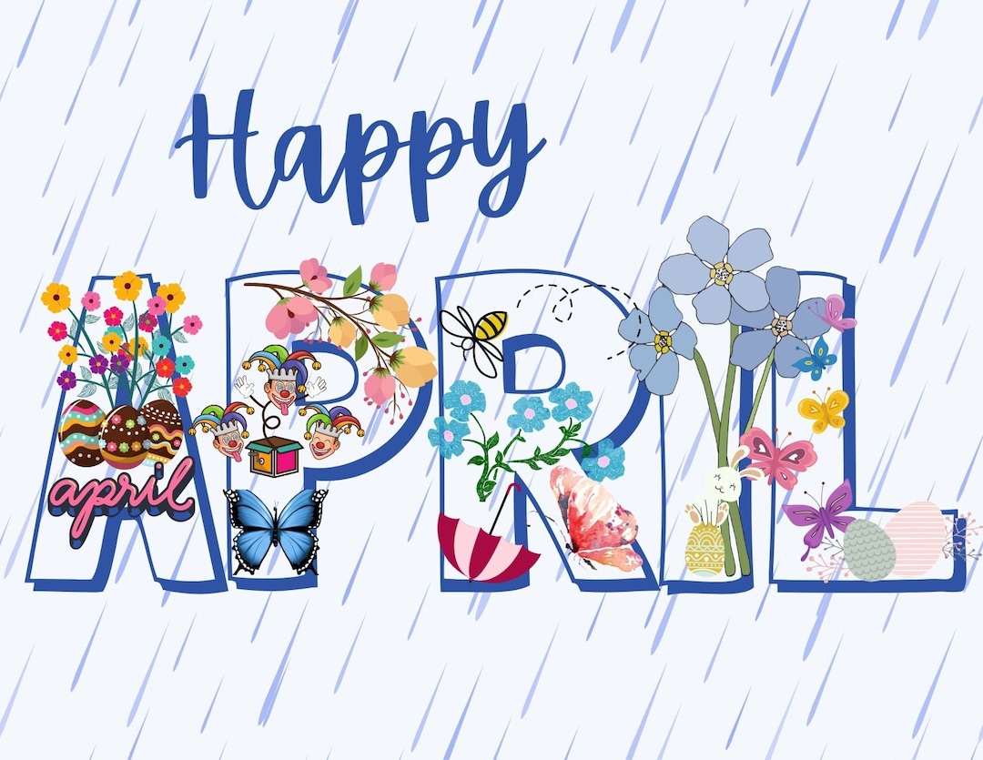 Happy April Postcard - Etsy