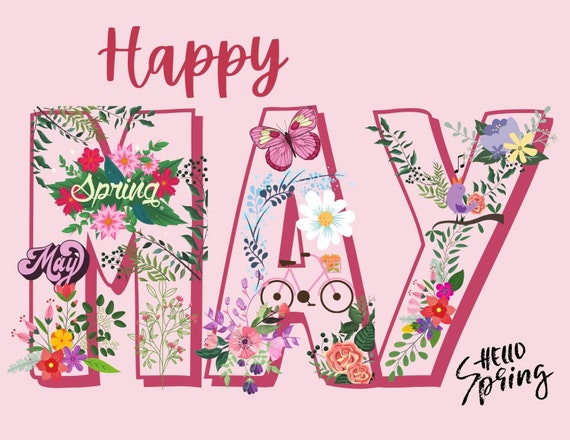 Happy May Postcard Spring Themed Postcard Postcrossing - Etsy