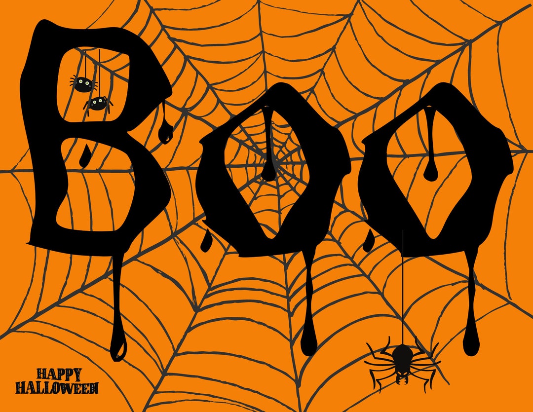 Halloween Postcard, Boo Postcard, Halloween Party Invitation, Festive ...