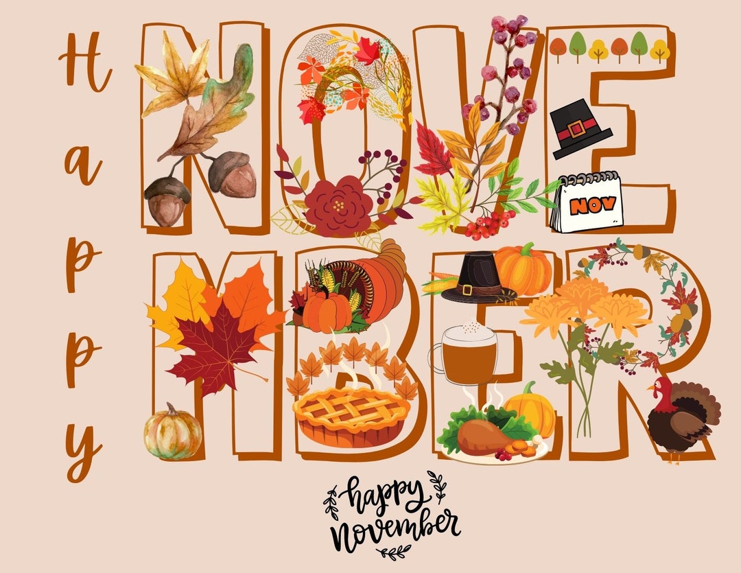 Happy November Postcard, Fall Themed Postcard, Happy Fall Postcard ...