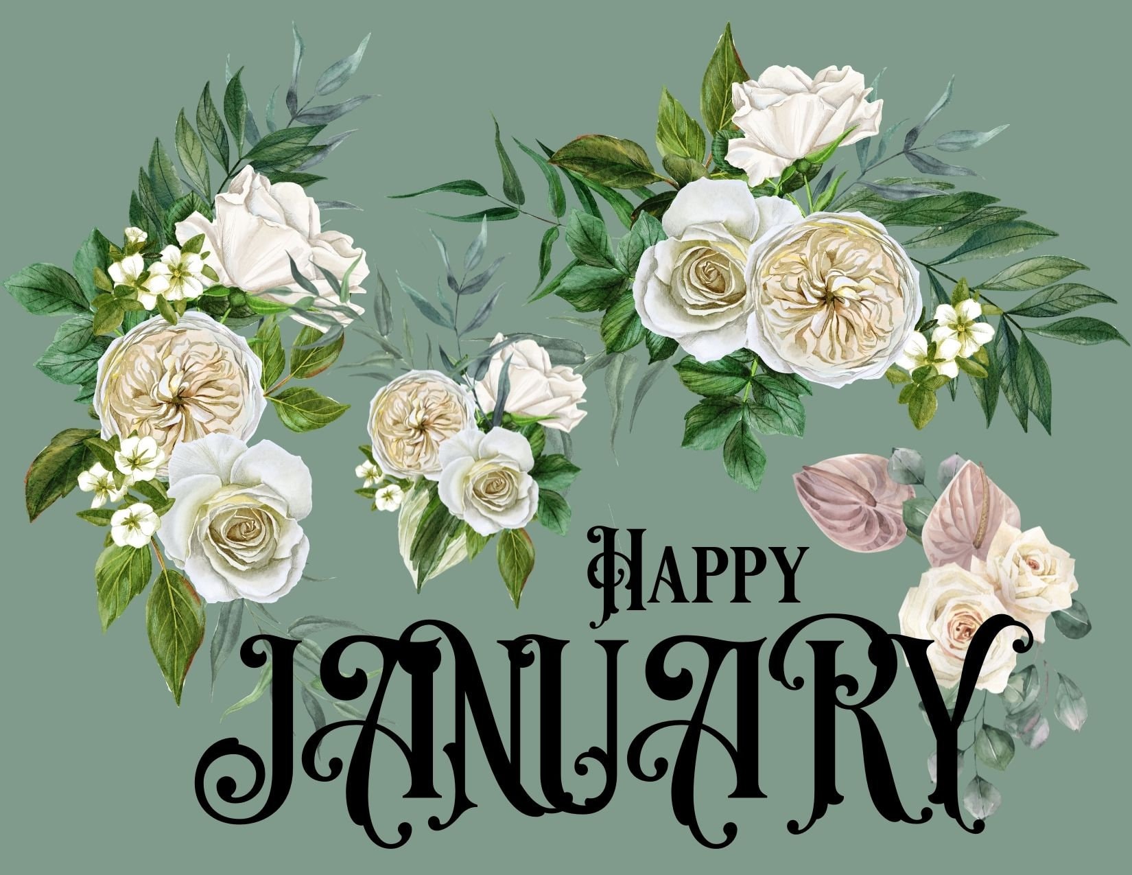 Stationery Happy January Postcard Collectible Months of the Year ...