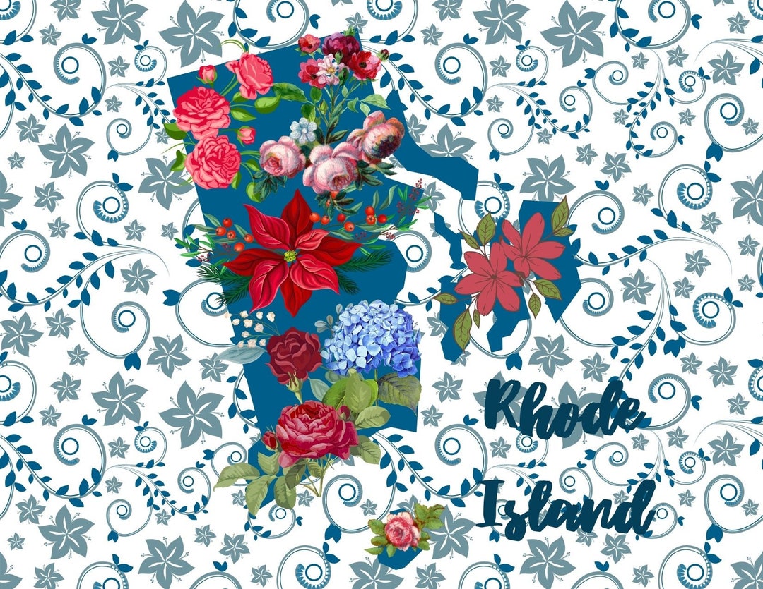 Rhode Island Postcard, Collectible State Floral Postcard, Gift for ...