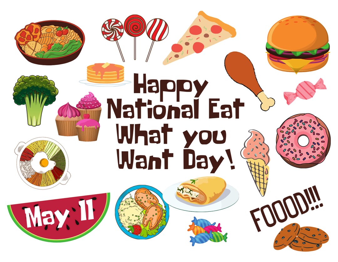 Random Holiday Postcard, Happy National Eat What You Want Day Postcard ...