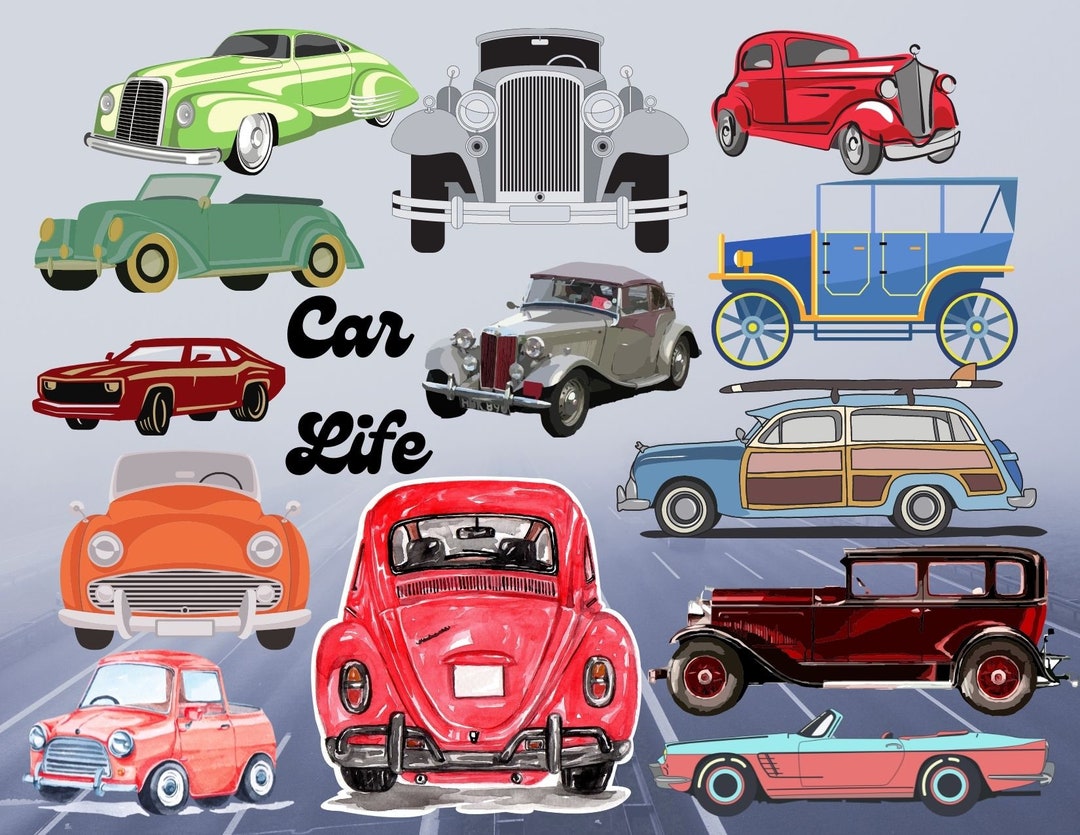 Vintage Car Themed Postcard - Etsy