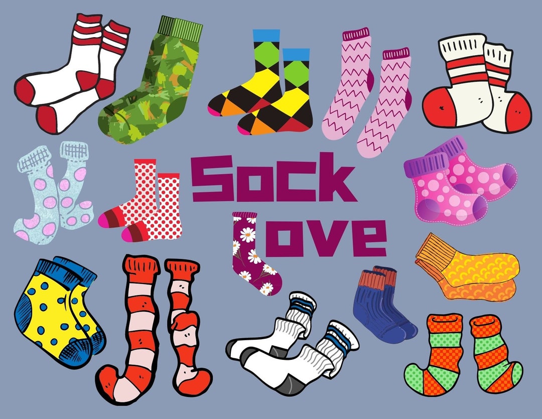 For the Love of Socks Whimsical Postcard - Etsy UK
