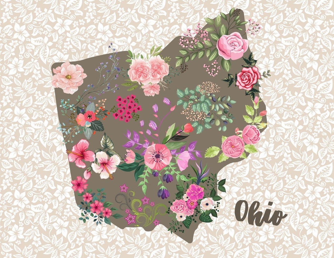 Pretty Ohio Postcard, Ohio State Postcard, Ohio Flower Postcard ...