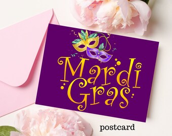 Mardi Gras Postcard 1 Postcard Thick Cardstock for Sending a Postcard ...