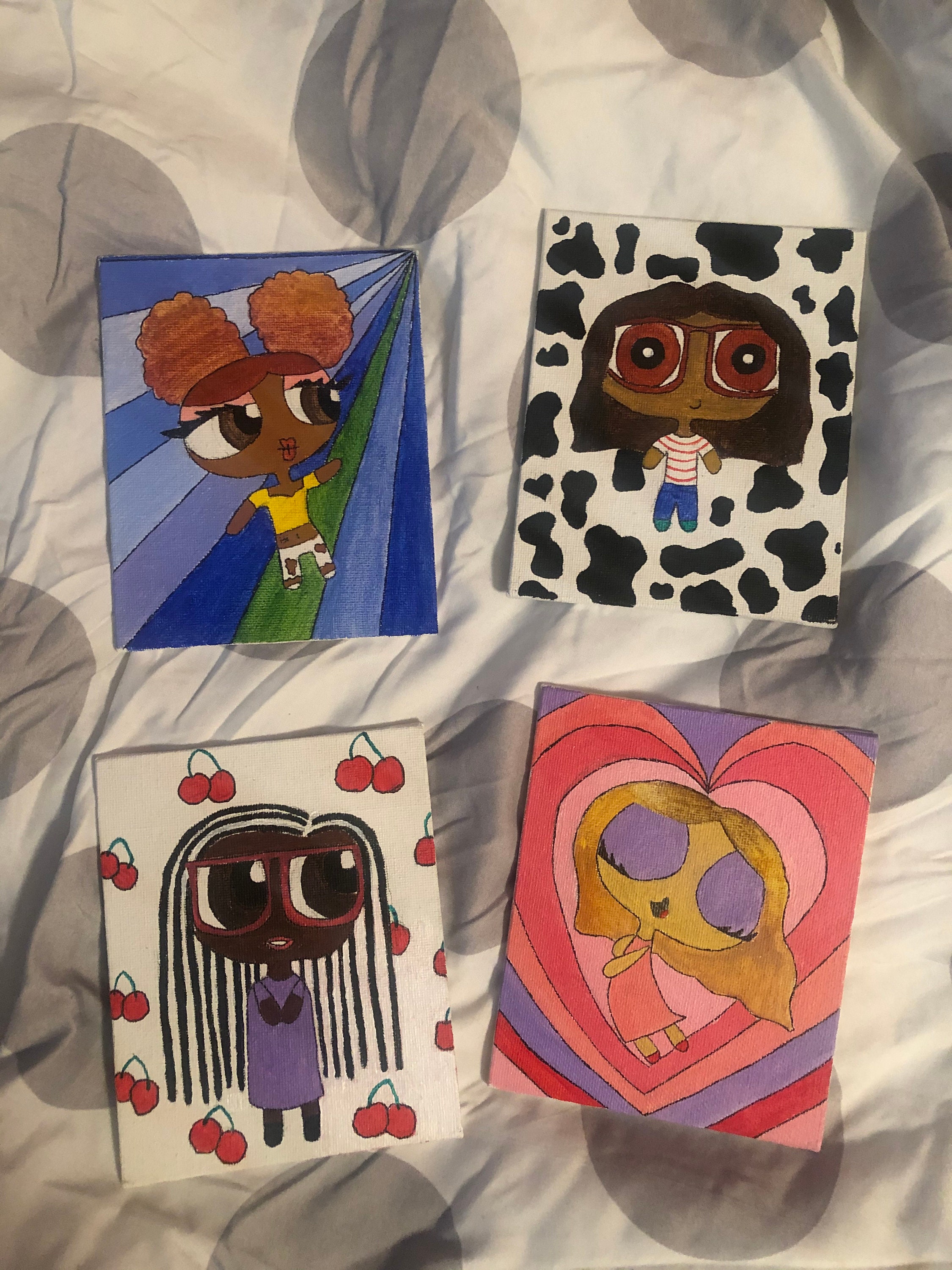 Custom Powerpuff Girl Panel Acrylic Painting - Etsy