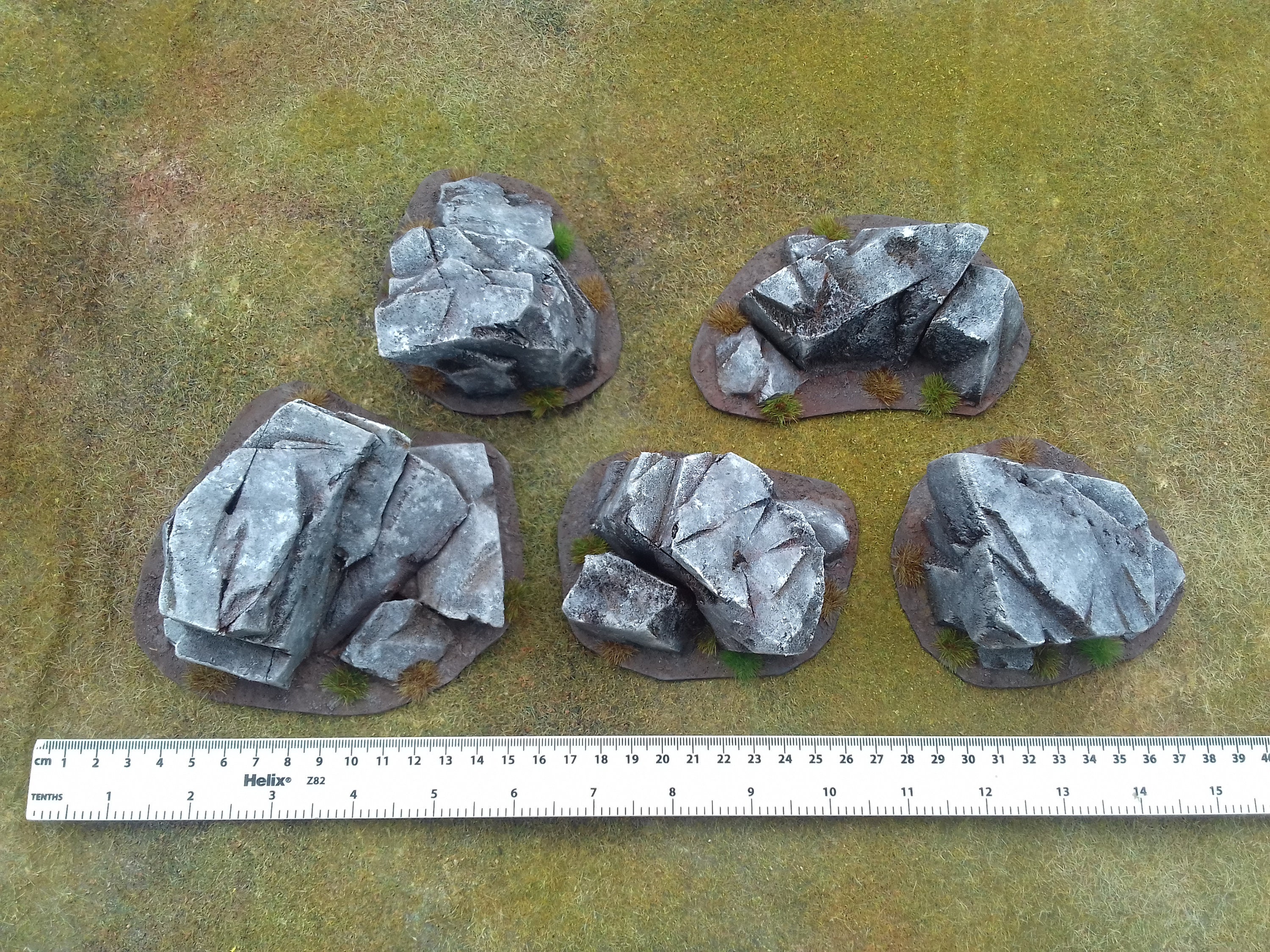 5 Piece Big Rocky Boulder Outcrop Scatter Terrain Set Dnd / - Etsy