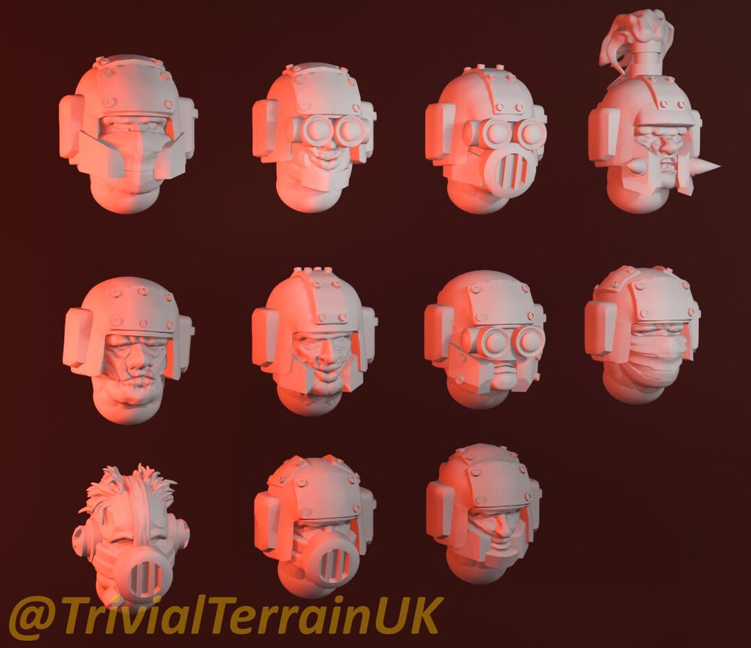 STL 11x Renegade Traitor Heads for Galactic Militia - 28mm Conversions ...