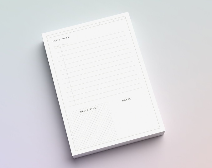 100 Page Daily Planner Notepad, to Do List, Planner, Organization 5.5x8 ...