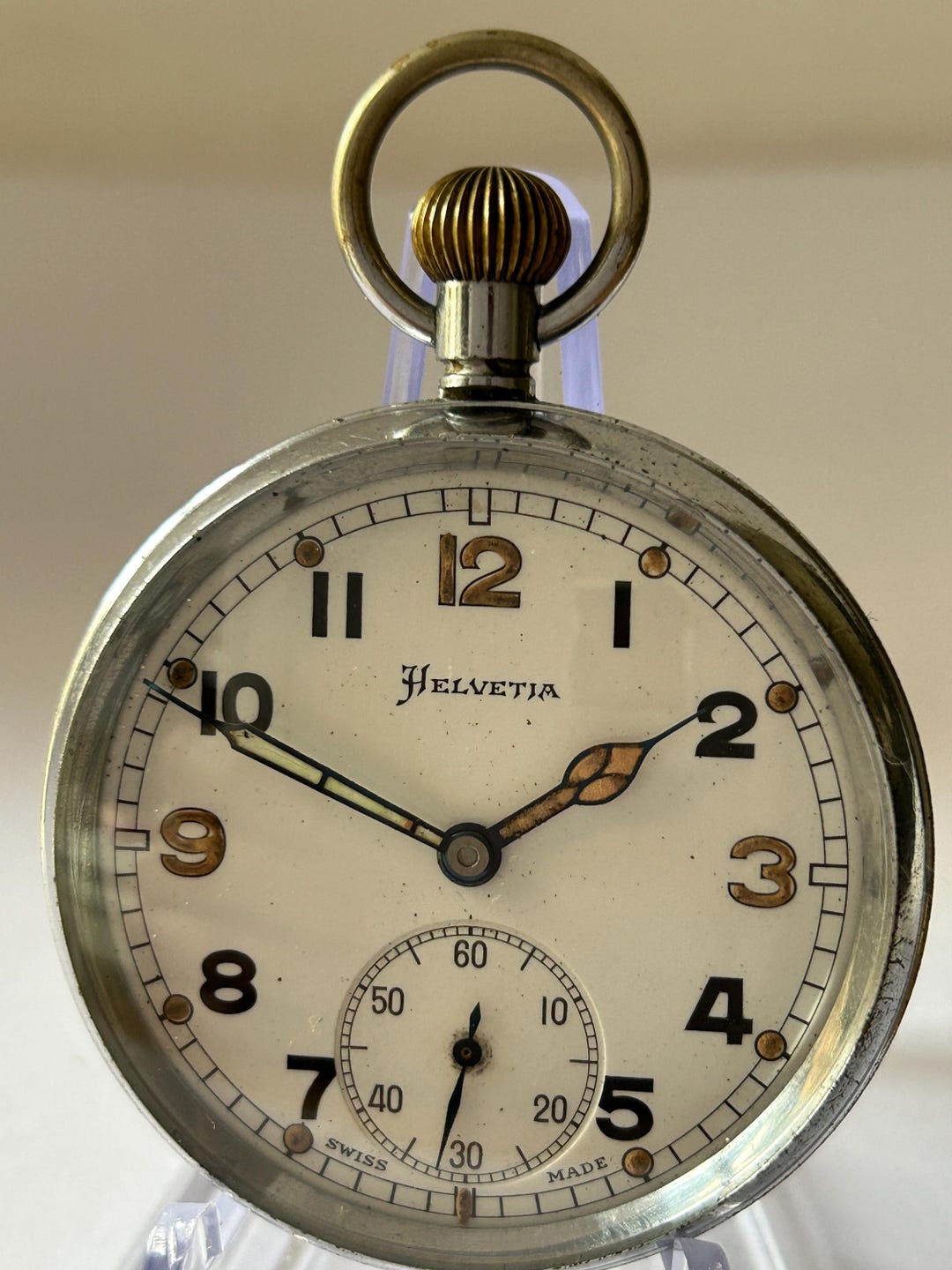 WW II Pocket Watch by Helvetia - Etsy