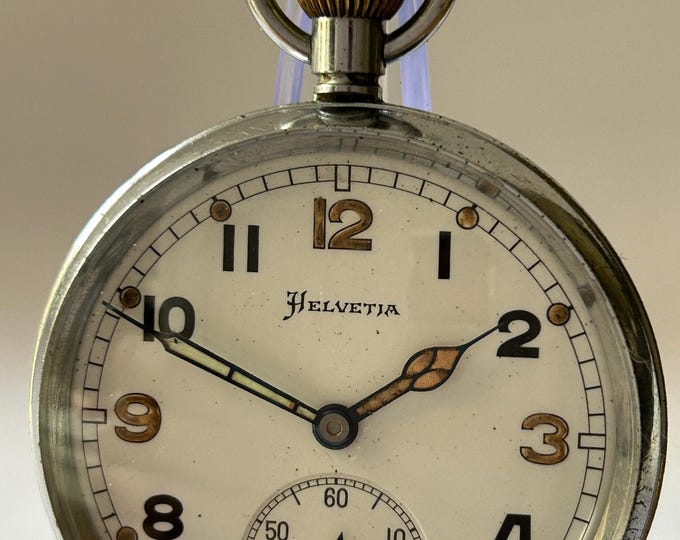 WW II Pocket Watch by Helvetia - Etsy