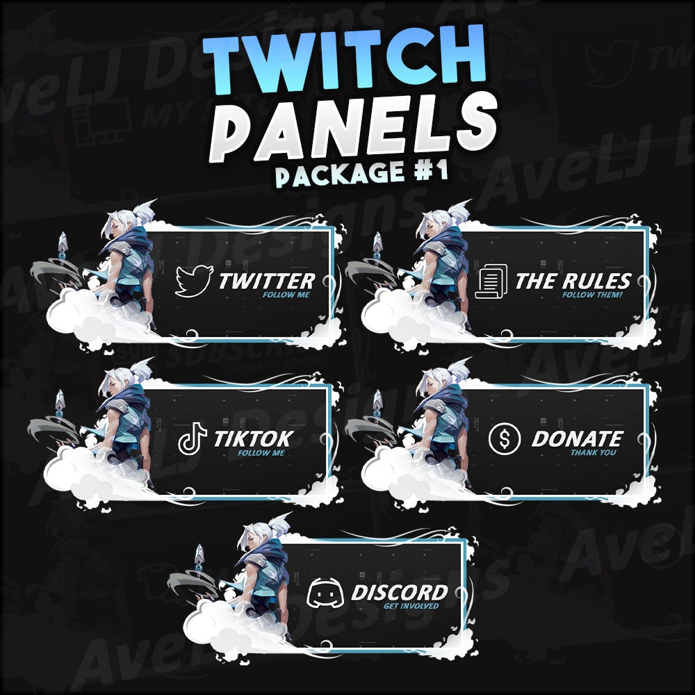 Valorant Jett Theme'd Twitch Panels Package 1 | Etsy