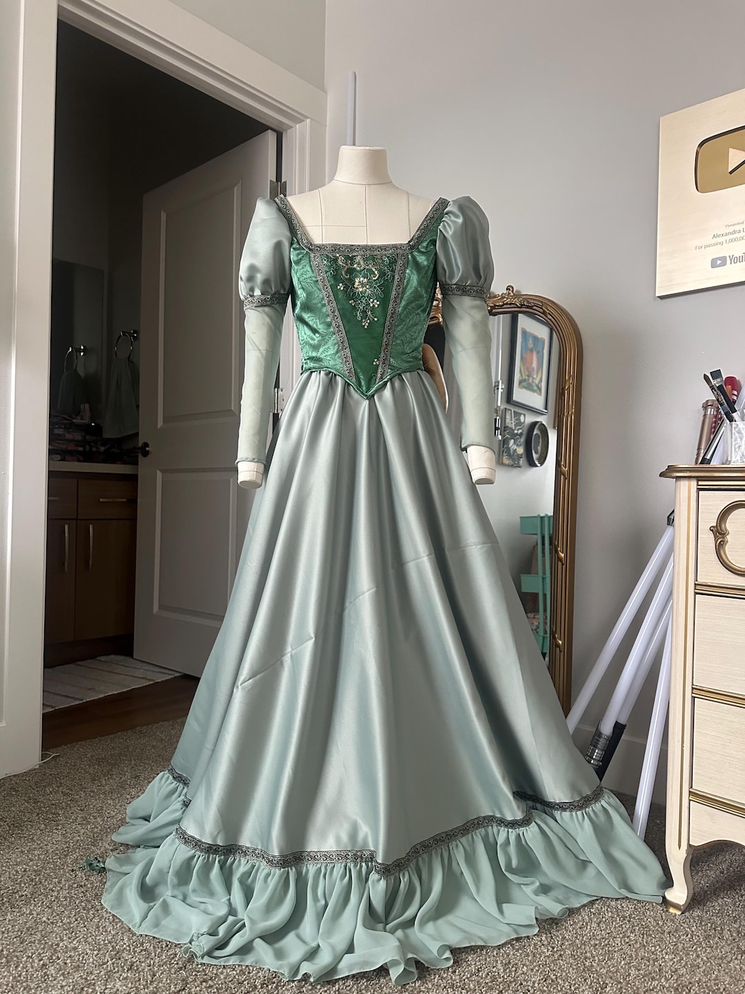 Belle Green Beauty and the Beast Library Dress Costume XS - Etsy